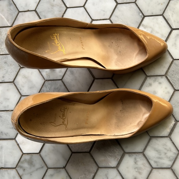 Christian Louboutin | Shoes | Christian Louboutin Nude Stiletto Peep ...